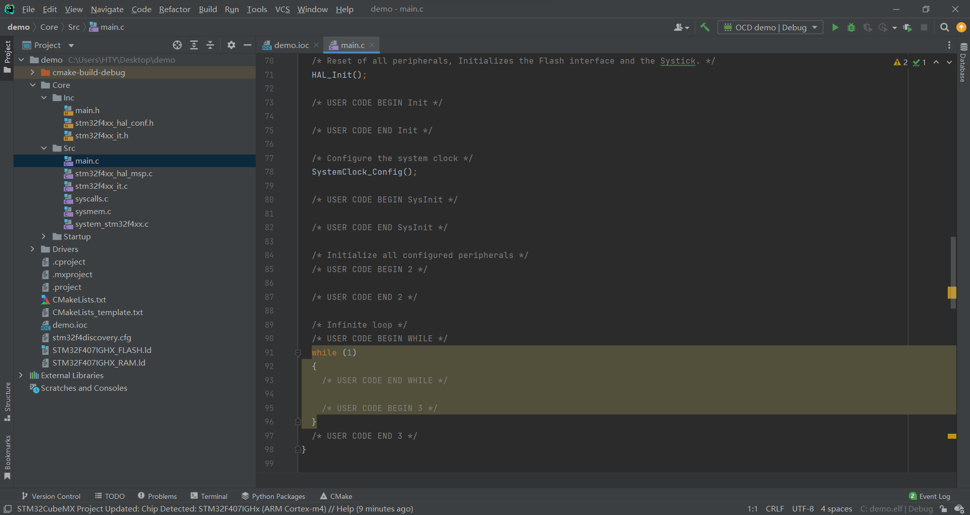 CubeMX + CLion 配置 STM32 开发环境 - Hello World 技术知识库